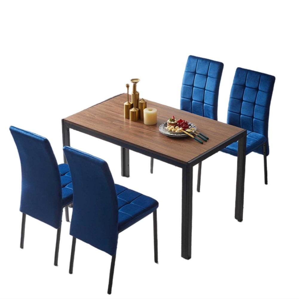 Kselythan Kitchen Dining Table 5 Piece Set,With 4 Velvet High Back ...