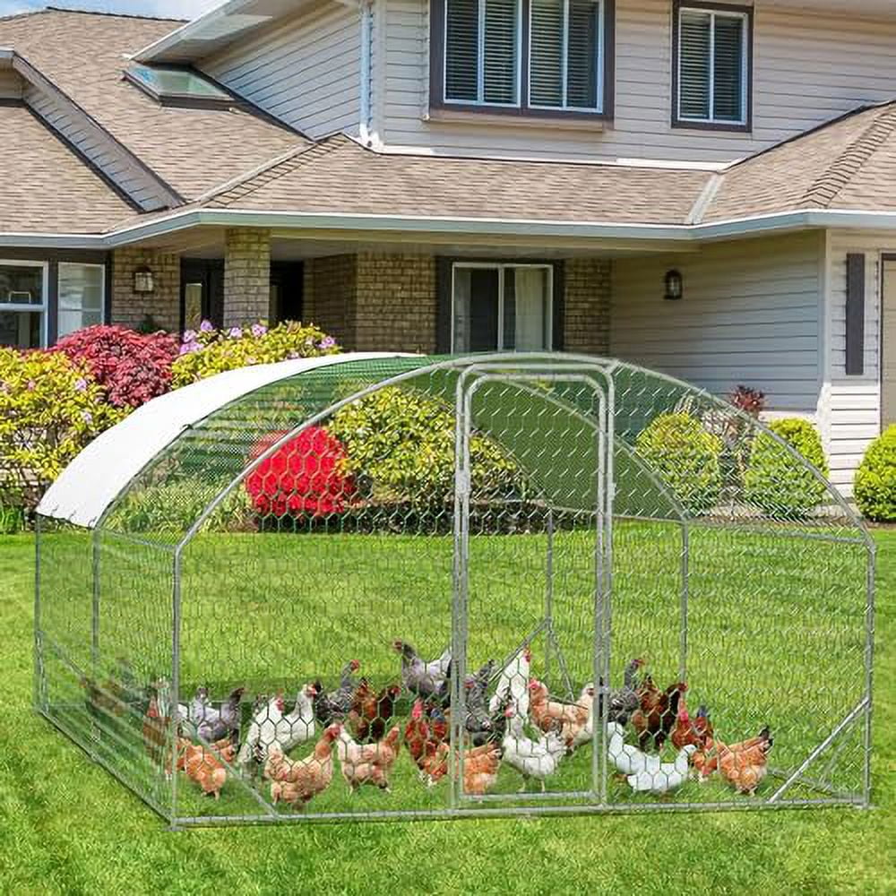 Kselythan Large Metal Chicken Coop, Outdoor Chicken Run with Waterproof ...