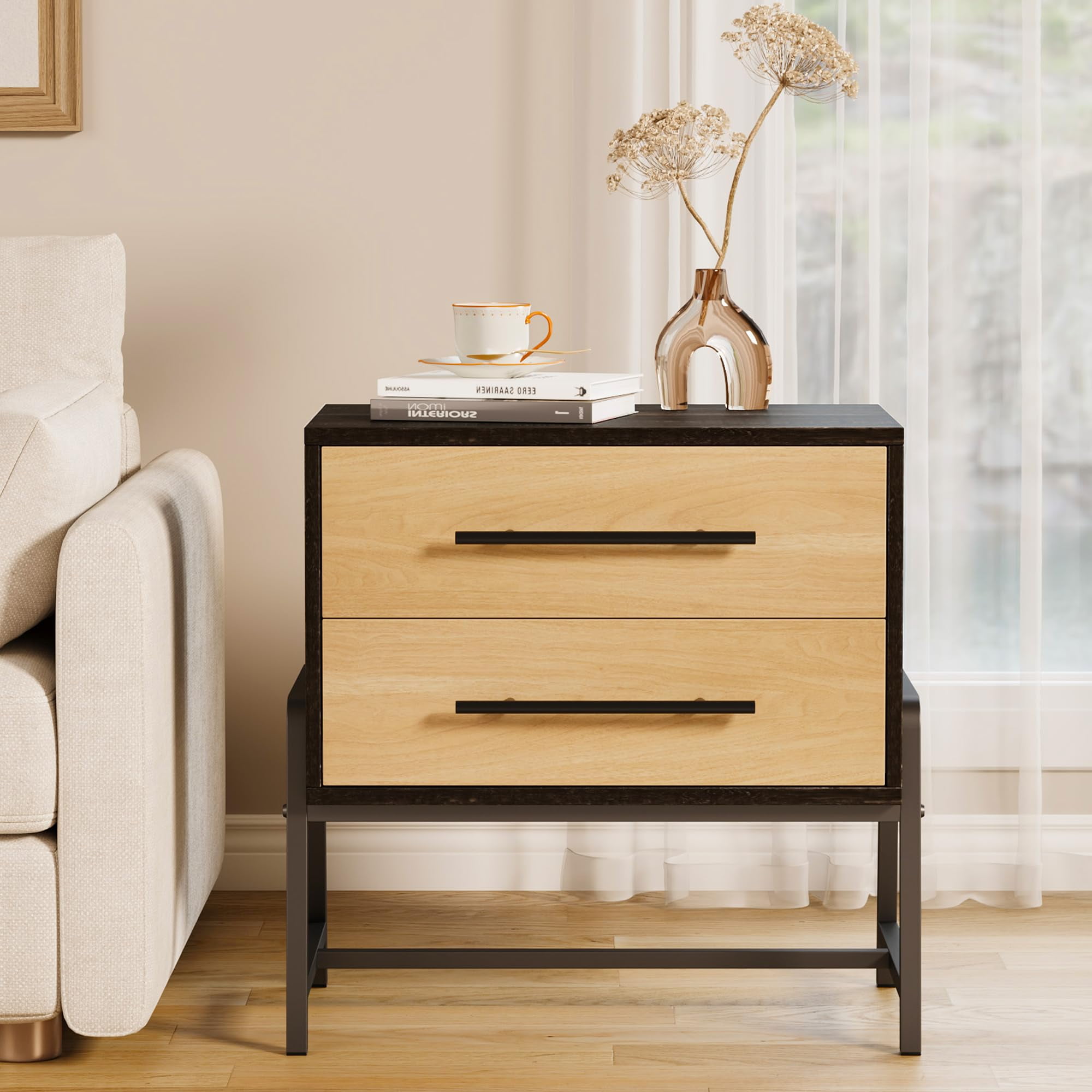 Kselythan Nightstand with Drawers,Night Stand Bedside Table with ...