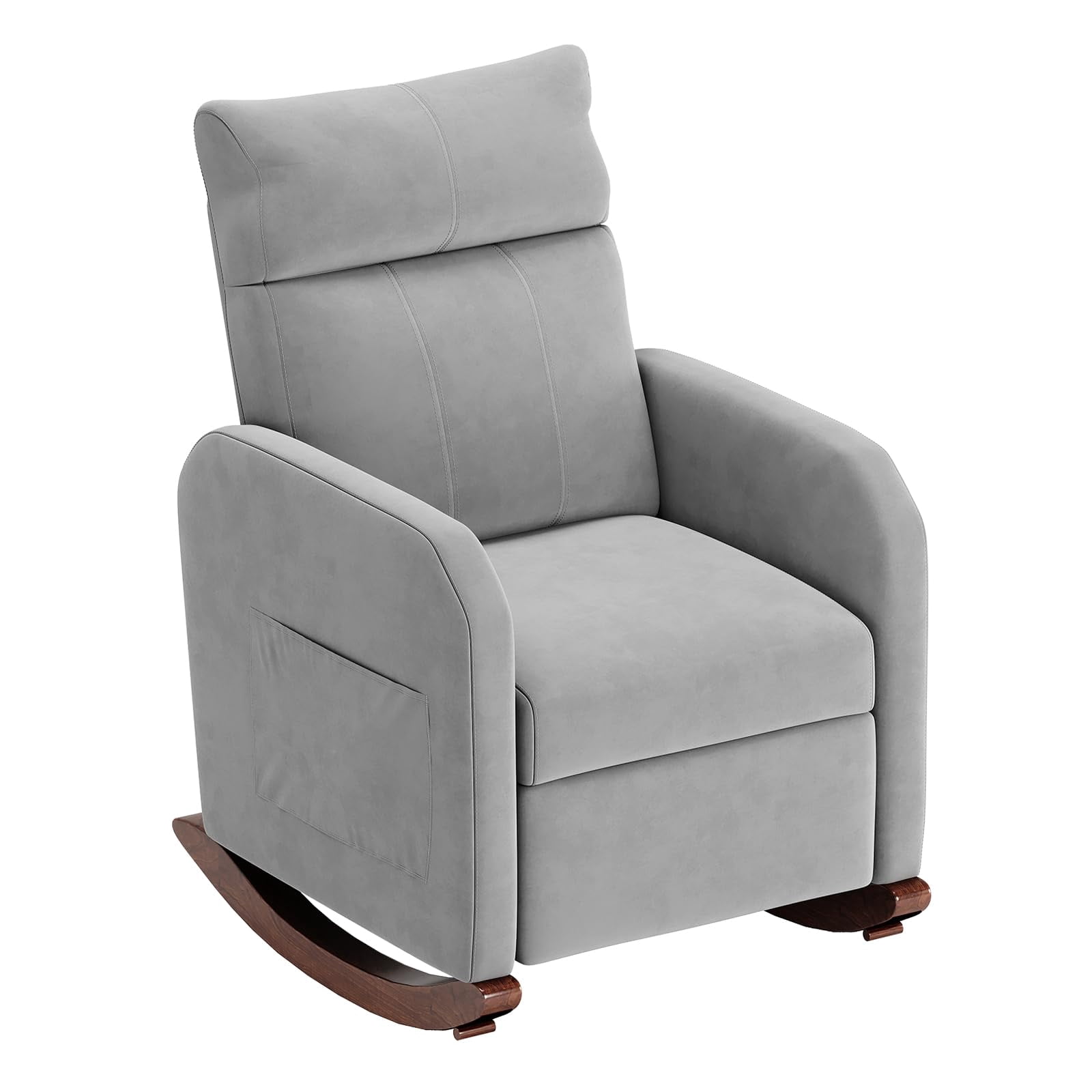 Kselythan Nursery Rocking Chair, Upholstered Glider Chair with High ...