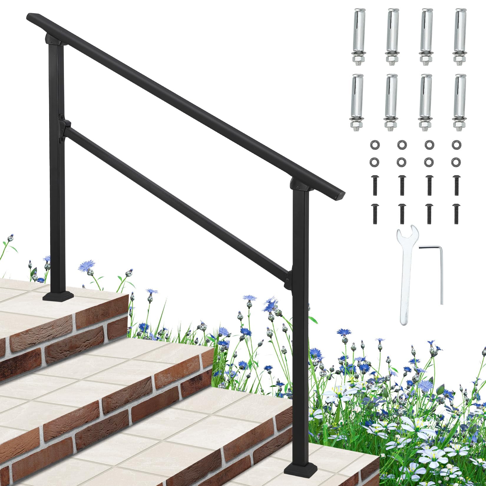Kselythan Outdoor Handrails, Stair Handrail Indoor Stair Railing Kit ...