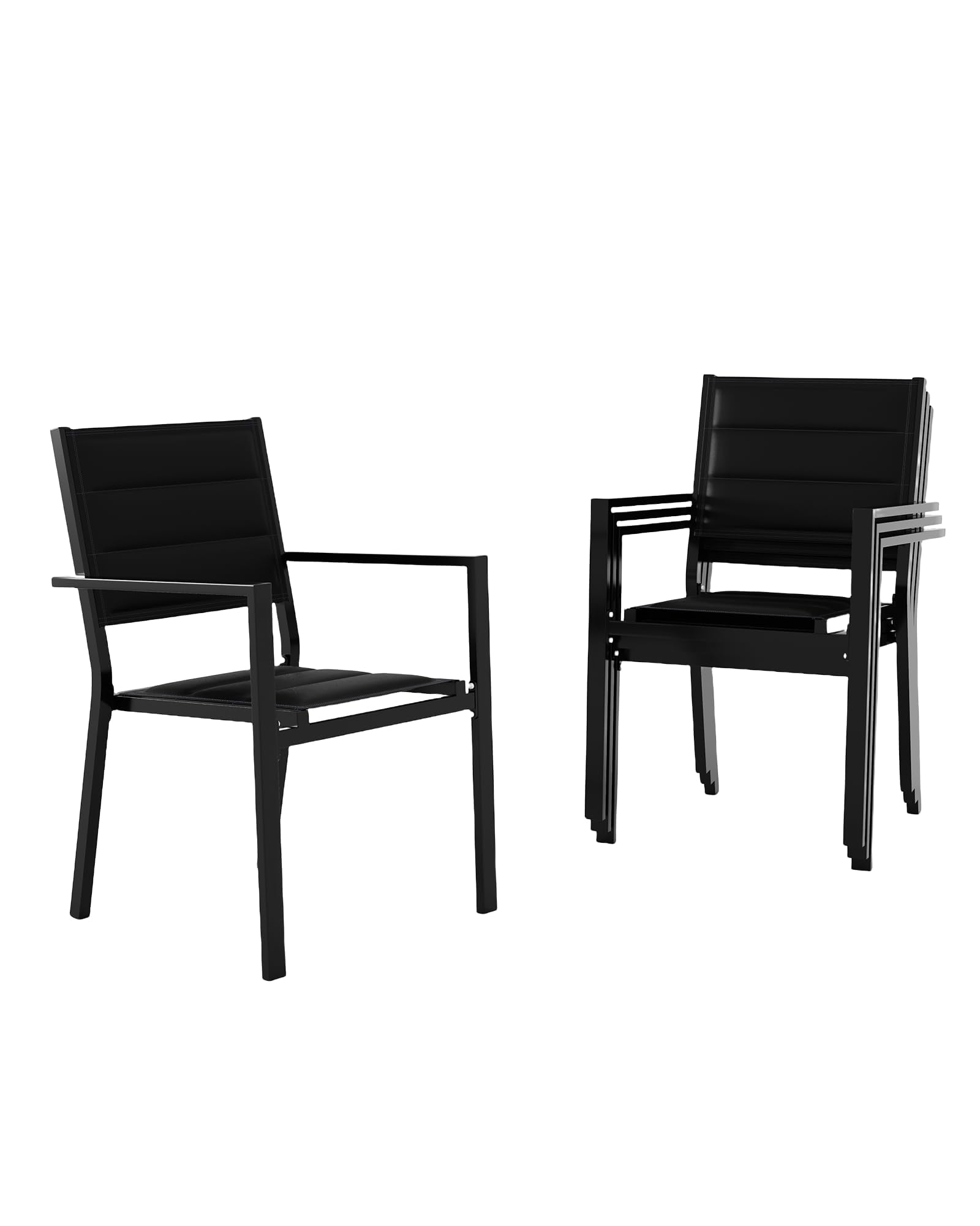 Kselythan Outdoor Patio Dining Chairs Set of 4,Patio Stackable Chairs ...