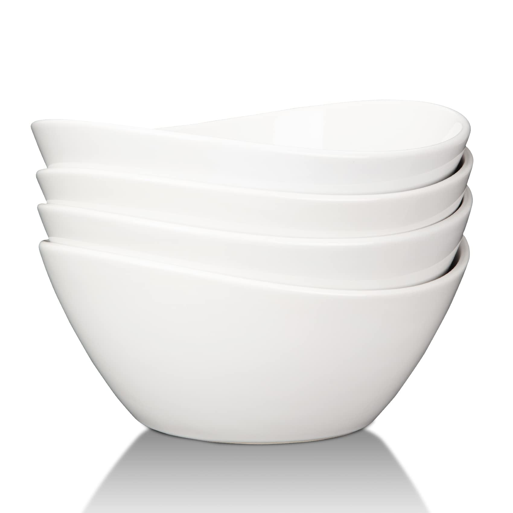 Kselythan Porcelain Bowls Set Of 4 Pack, Premium White Ceramic Bowls 42 ...