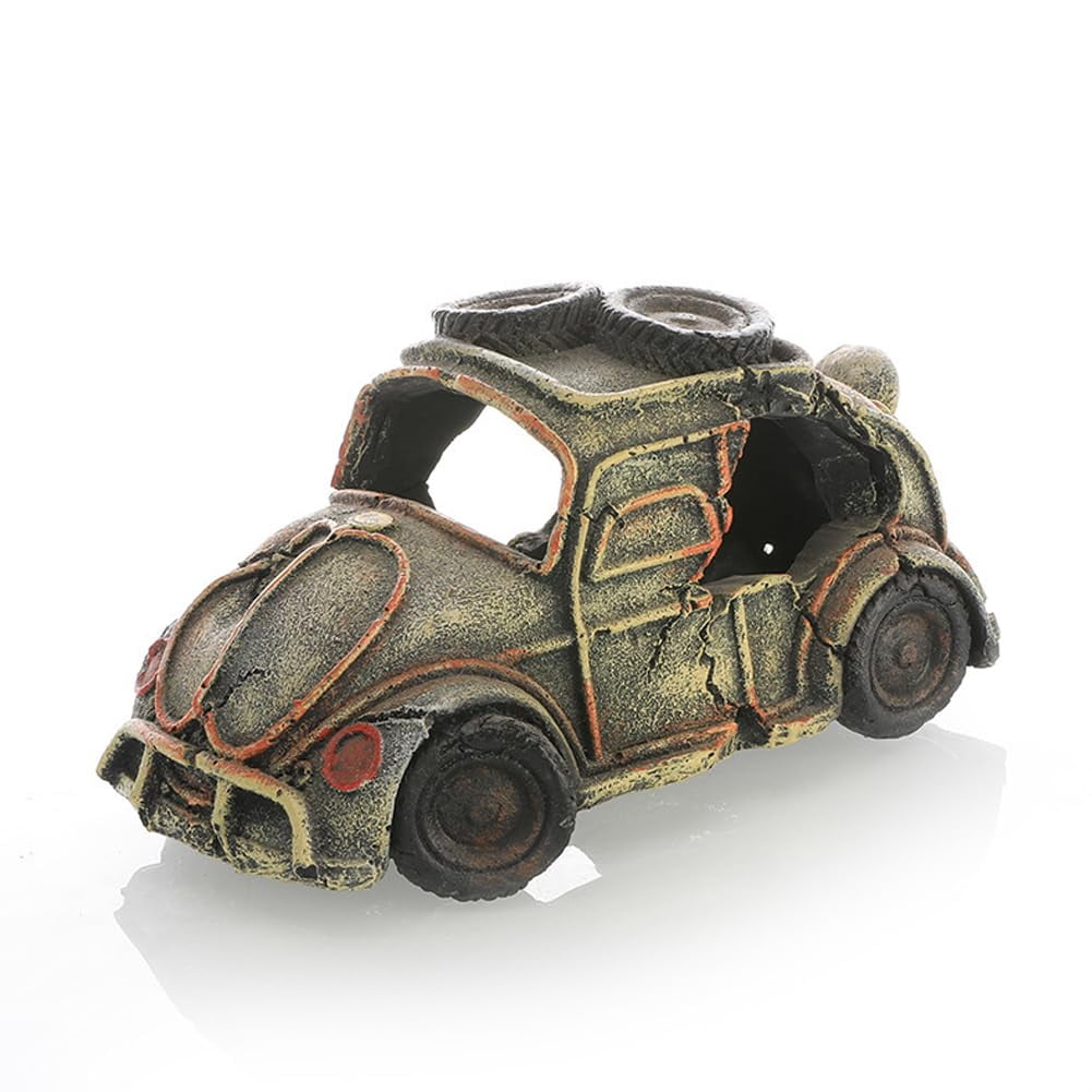 Kselythan Resin Wreck Car Ornament, Aquarium Decoration Fish Tank ...