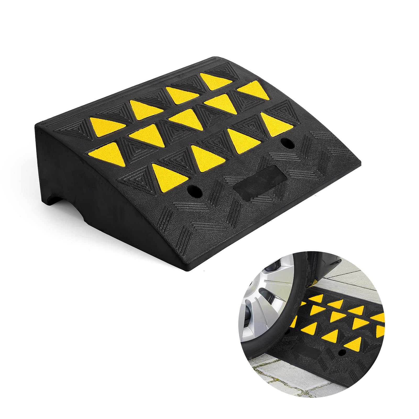 Kselythan Rubber Curb Ramp, Heavy-Duty Threshold Ramps, Sidewalk Curb ...