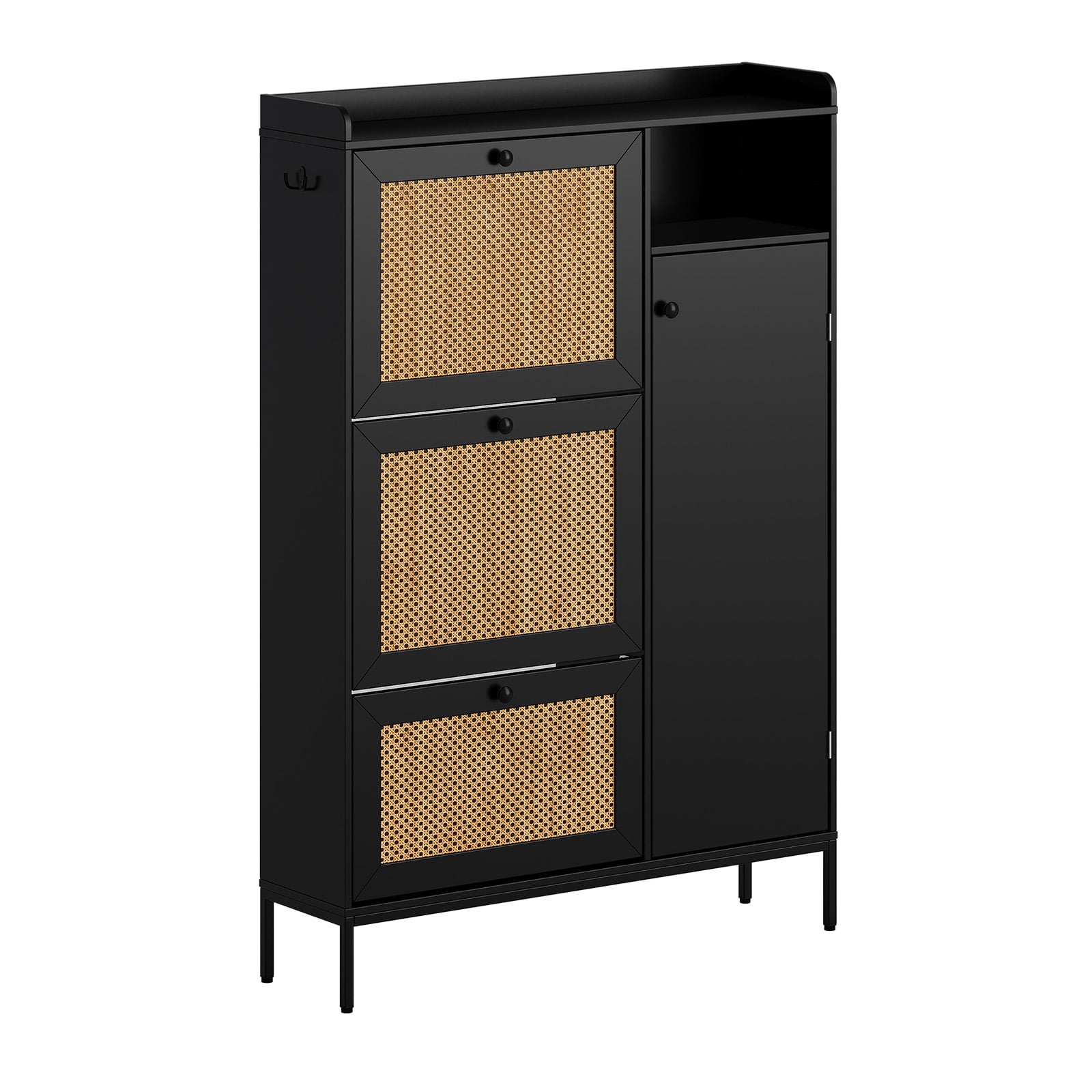 Kselythan Shoe Cabinet, Flip Drawers Shoe Storage Cabinet with 3 Flip ...