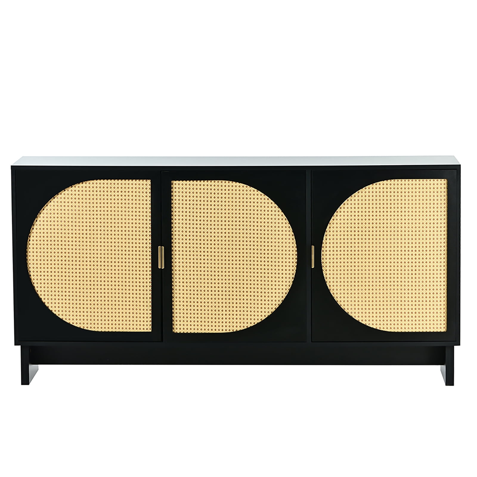 Kselythan Sideboard Buffet Cabinet with Rattan Decorate Doors, Rattan ...