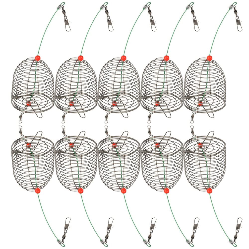 Kselythan Stainless Steel Large Fishing Bait Trap Cage, Feeder Holder ...