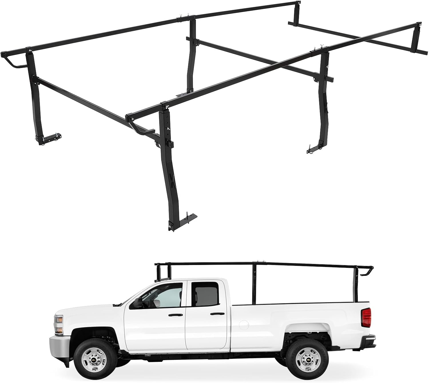 Kselythan Steel Truck Ladder Rack,1000lb Limit, Black Powder-Coat, Non ...