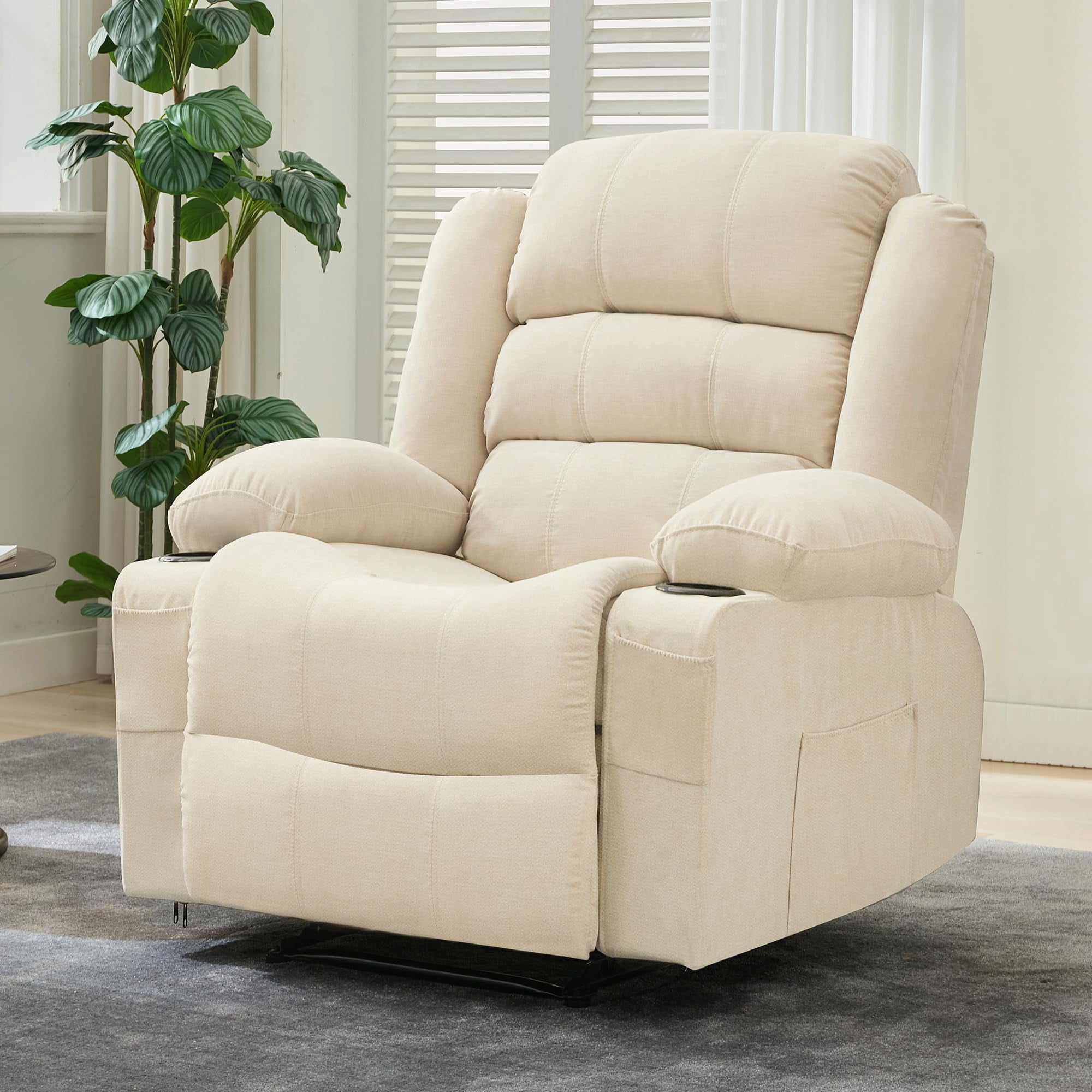 Kselythan Wide Rocker Recliner Chair for Adults,Manual Oversized ...