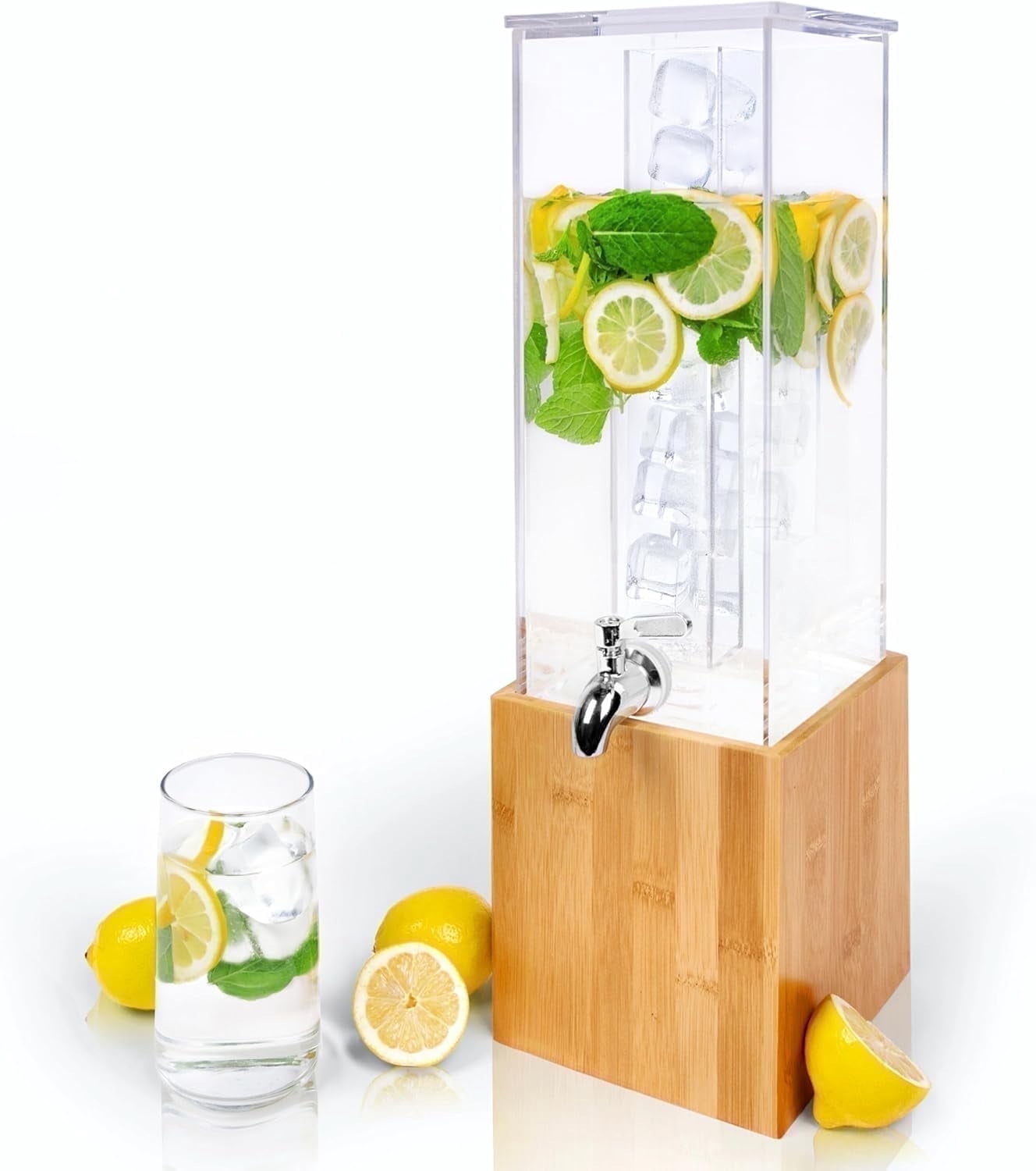 Ksestor Acrylic Drink Dispenser, 1.25 Gallon Leak-Proof with Ice Core ...