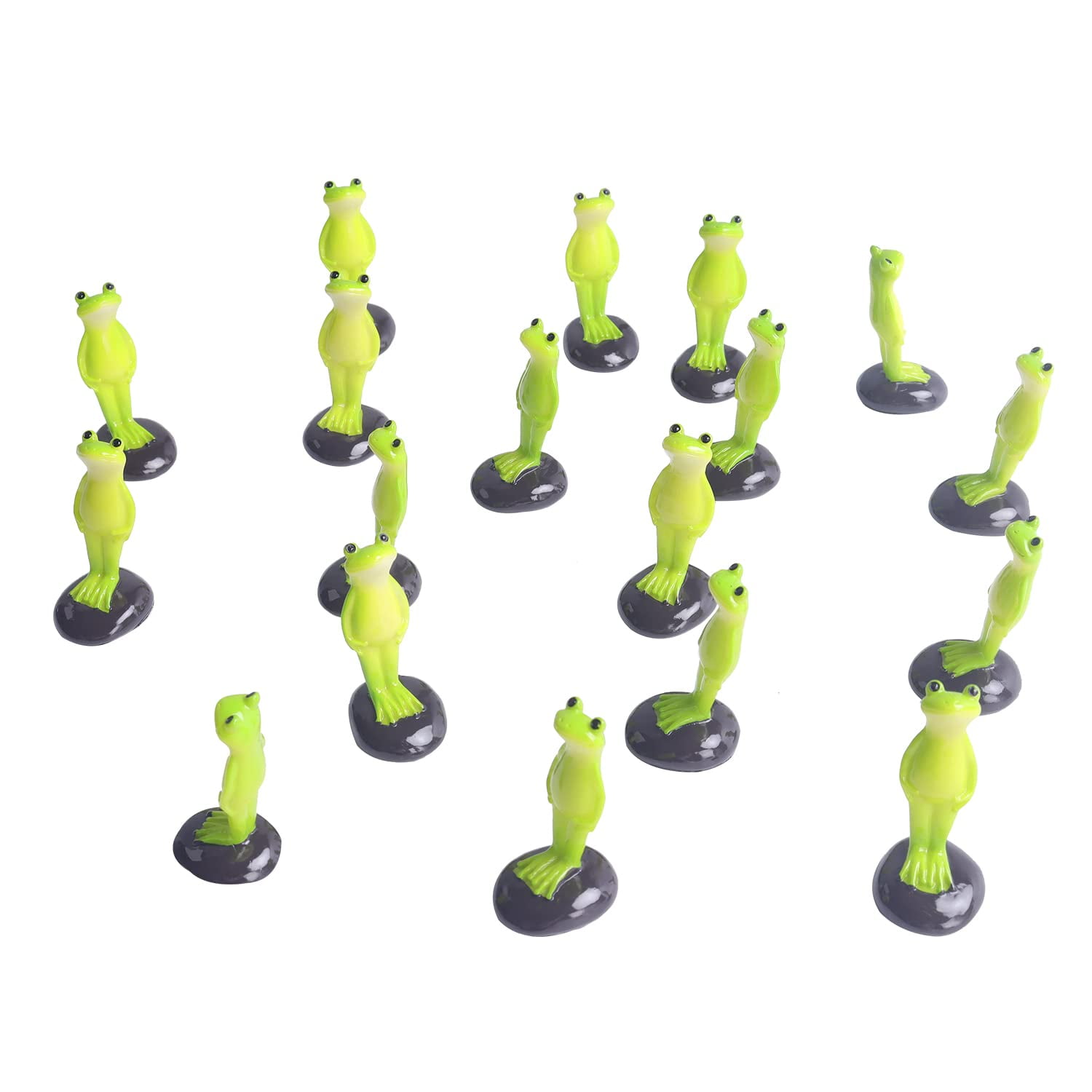 Ksopiavobs 18 Pcs Resin Standing Frogs Figurines Mini Frog Miniature ...