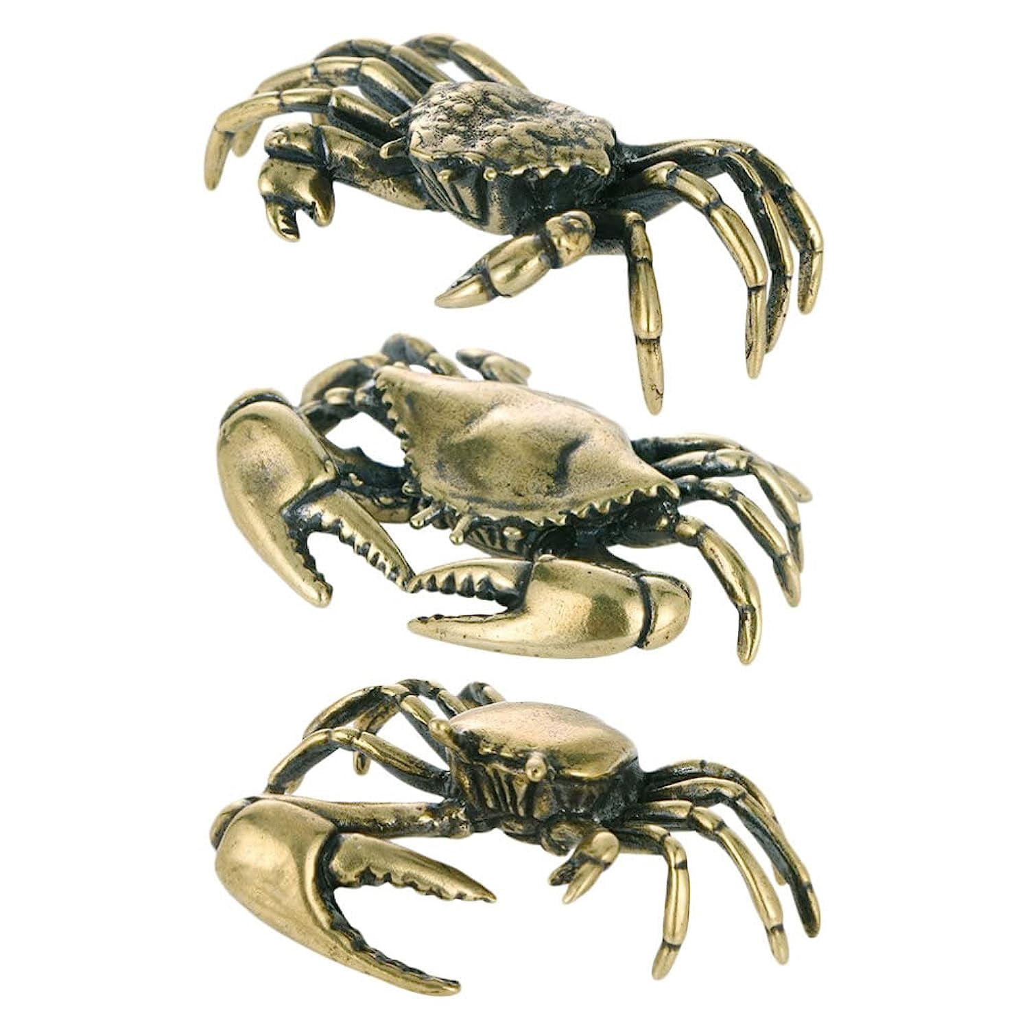 Ksopiavobs 3Pcs Chinese Feng Shui Crab Mini Brass Crab Figurine Animal ...