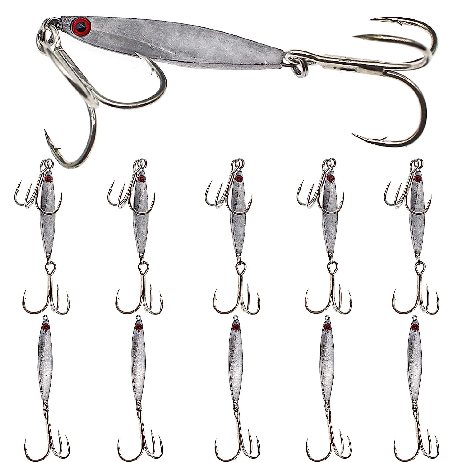 Ksopiavobs Fishing Jigs Lures Vertical Jigging Spoon Saltwater with ...