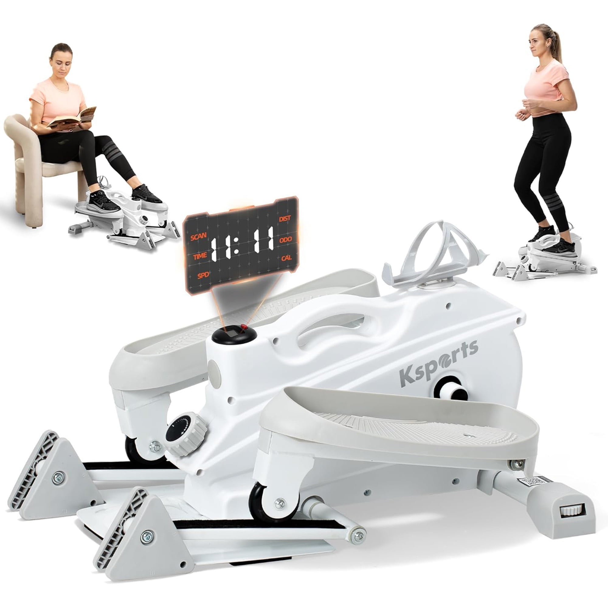 Ksports Mini Elliptical Machine with 3-Level Incline and LED Display ...