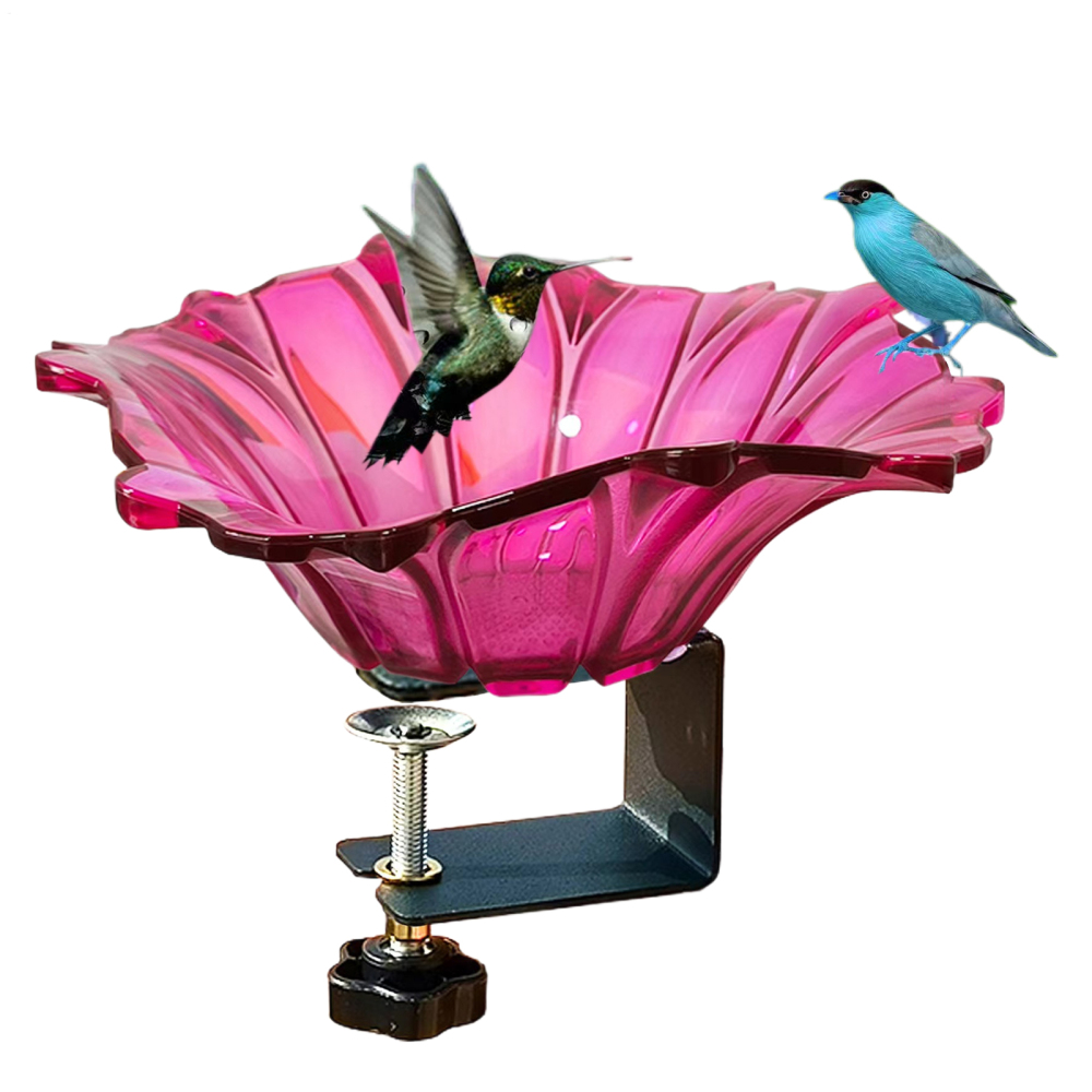 Ksruee Bird Bath for Outside Balcony Railing Hummingbird Feeder ...