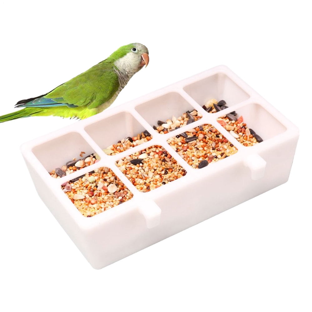 Ksruee Bird Cage Feeder Anti-spill 8-grid Bird Food Bowl Parrot ...