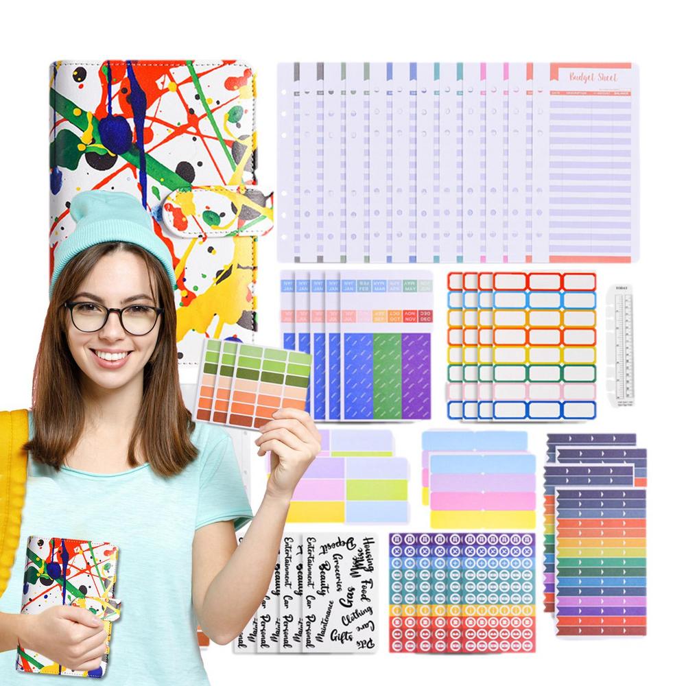 Ksruee Budget Binder Cash System Planner 12 Budget Cards PU Leather ...