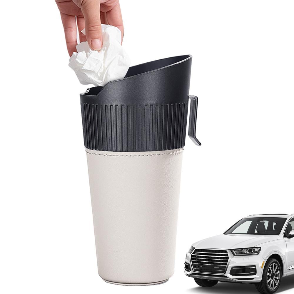 Ksruee Car Door Trash Can Cup Holder Garbage Can Leather Wrapping ...