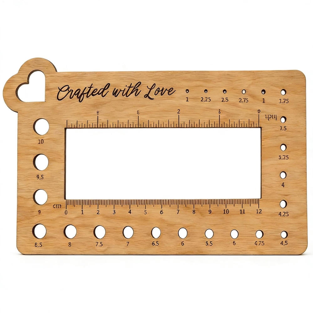 Ksruee Crochet Gauge Ruler Multi-Size Holes Precision Portable ...