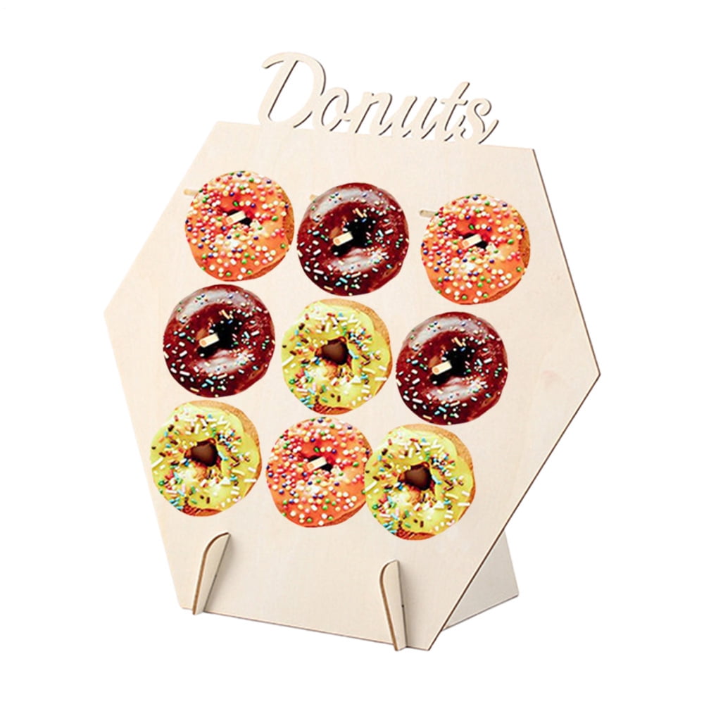 Ksruee Donut Display Stand for Party Wood Doughnut Rack for Wedding 9 ...