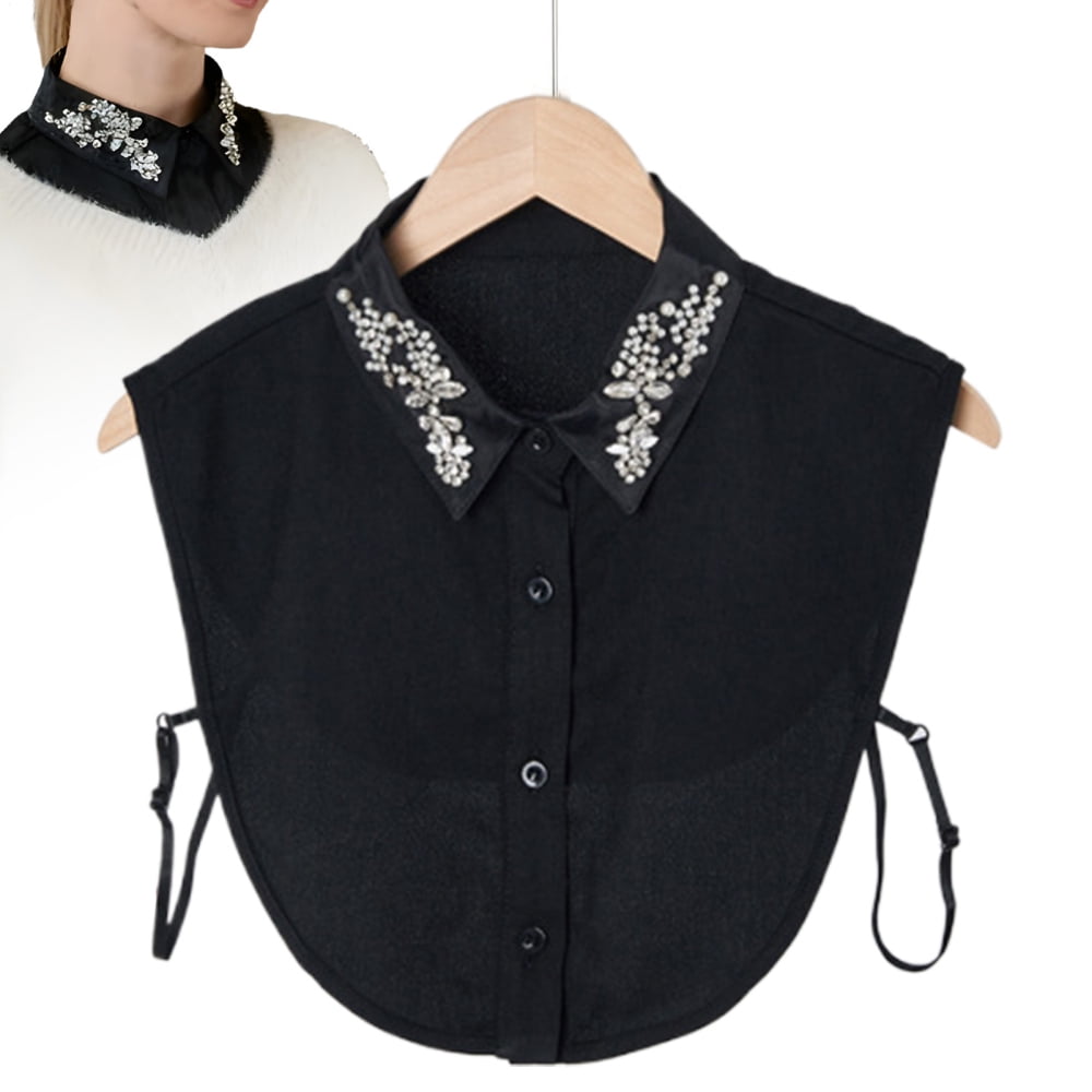 Ksruee Fake Collar for Women Rhinestone Neck Ruff Dickey Collar for ...