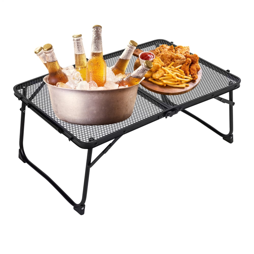 Ksruee Folding Camping Table Beach Table with Mesh Desktop 23.6 x 15.7 ...