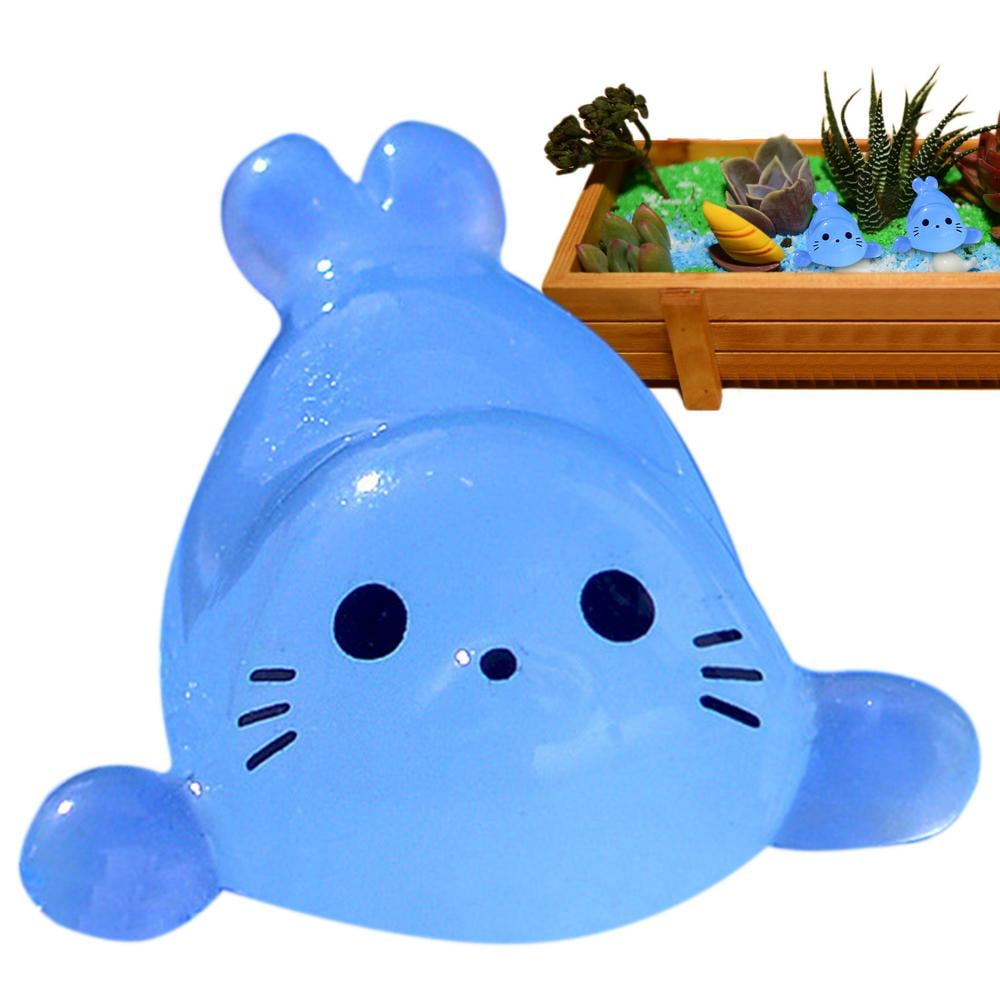 Ksruee Glow In The Dark Resin Sea Animals Seal Figures For Doll House ...