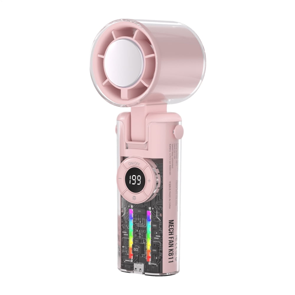 Ksruee Handheld Cooling Fan Foldable Hand Cooling Fan With Lights ...