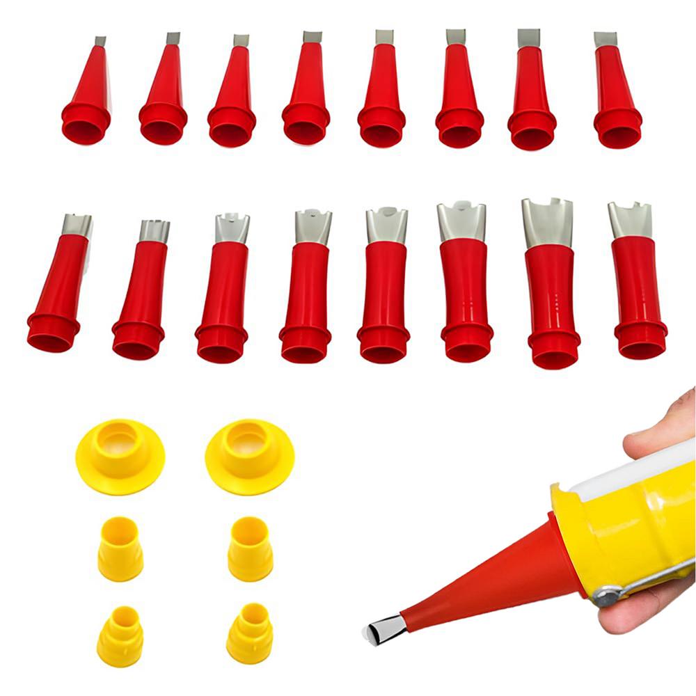 Ksruee Integrated Rubber Nozzle Tool Reusable Caulking Tips Set ...