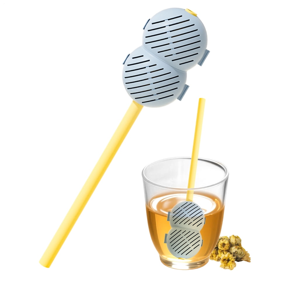 Ksruee Loose Tea Strainer 2 in 1 Tea Brewing Filter Straw Portable ...