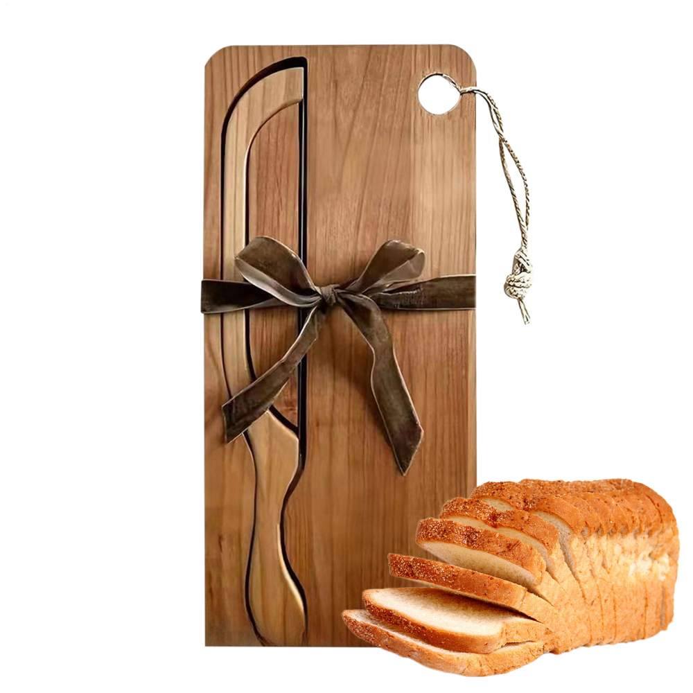 Ksruee Manual Bread Slicer Bow-Shaped Stainless Steel Cutter Wood Bread ...