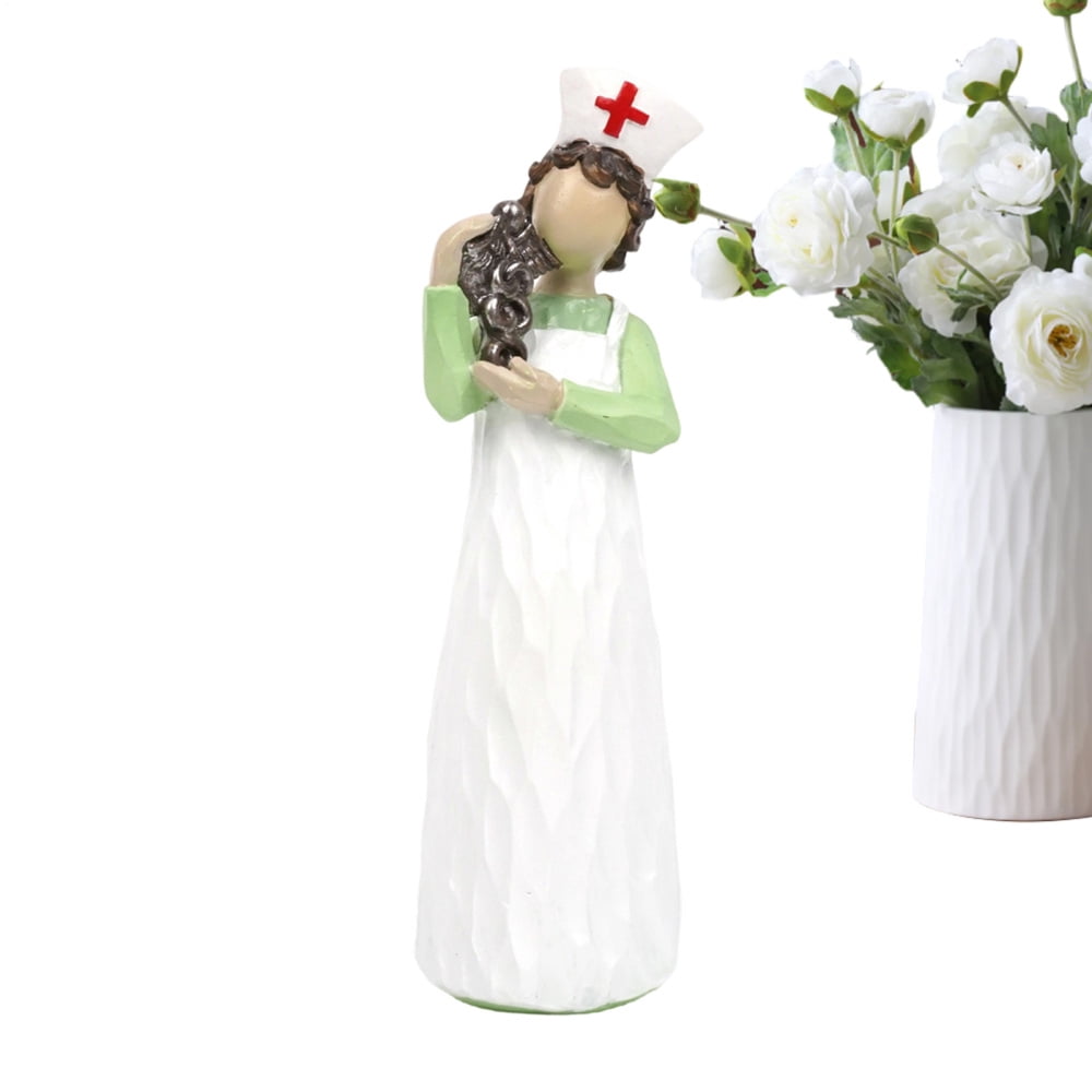 Ksruee Nurse Statue Miniature Collectible Souvenir Nurses Day Sculpture ...