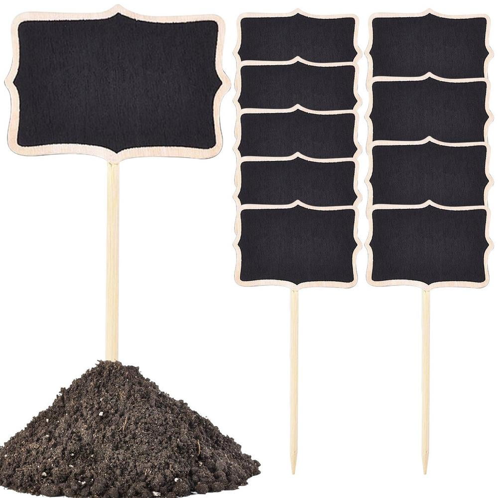 Ksruee Plant Labels 10PCS Wooden Plant Labels Small Blackboard ...