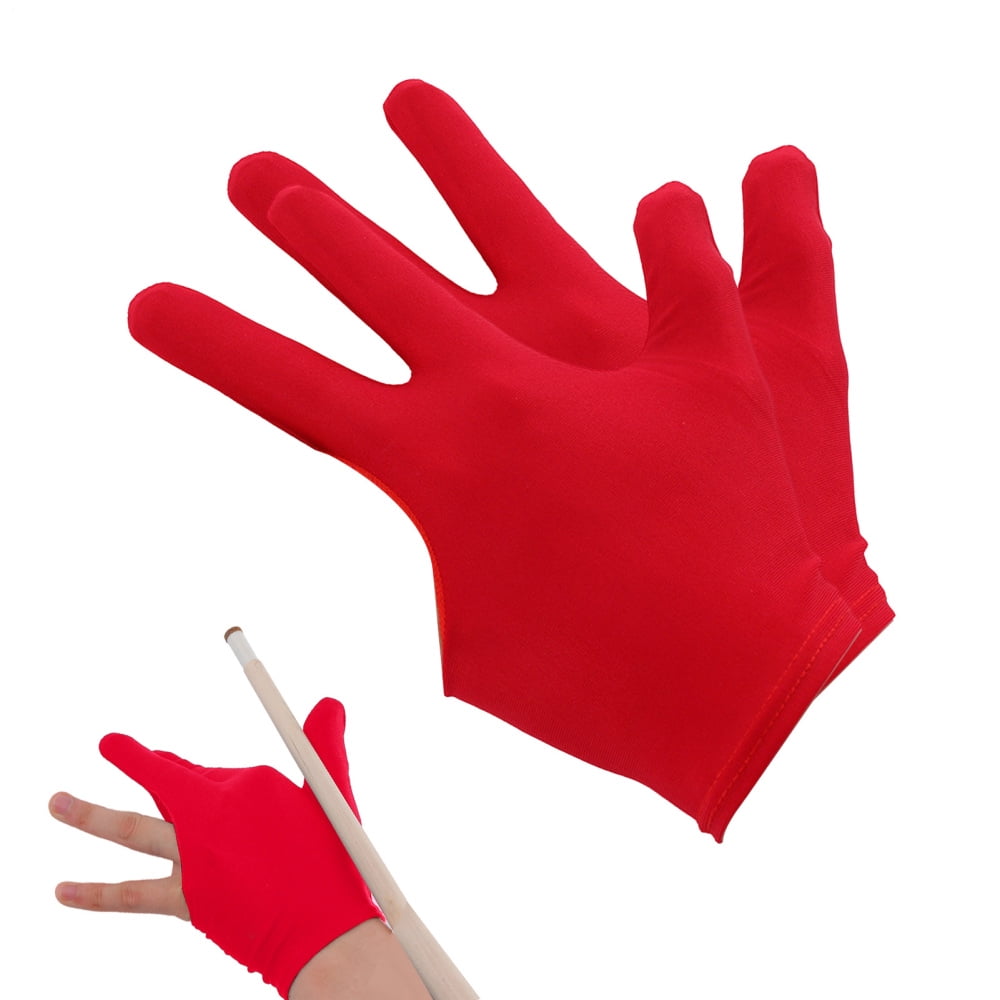 Ksruee Pool Table Gloves 2pcs 3 Finger Pool Gloves Embroidered Slip ...