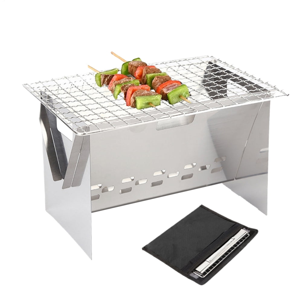 Ksruee Portable Grill Foldable Stainless Steel Fire Pit Portable ...