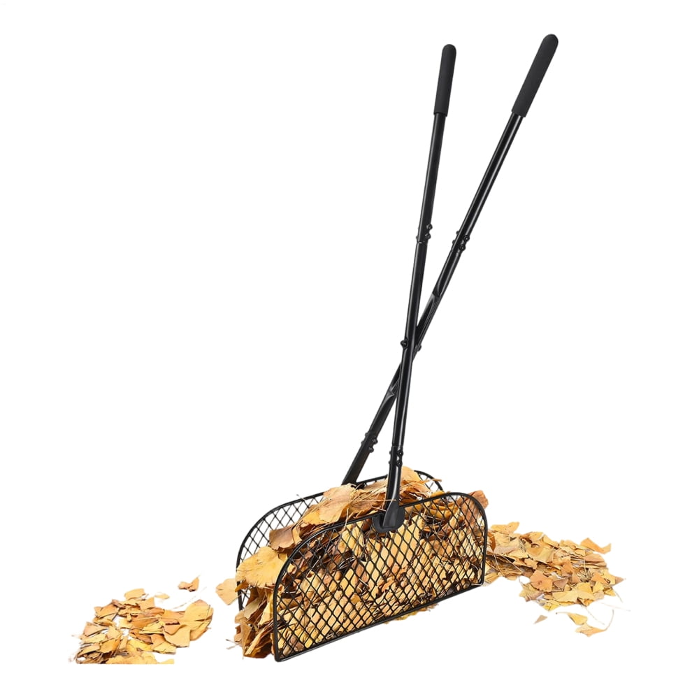 Ksruee Rakes for Lawns Metal Anti-Slip Long Handle Collector Labor ...