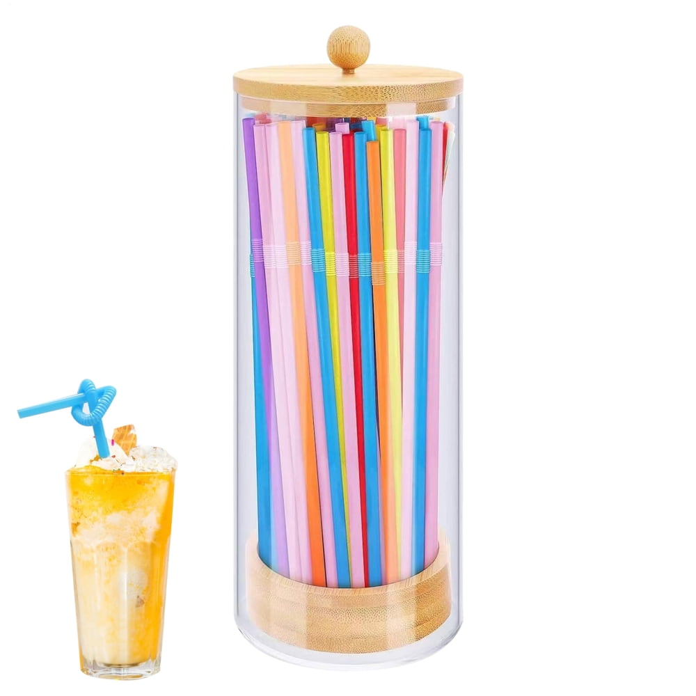 Ksruee Straw Dispenser for Counter Restaurant Home Drinking Straw ...