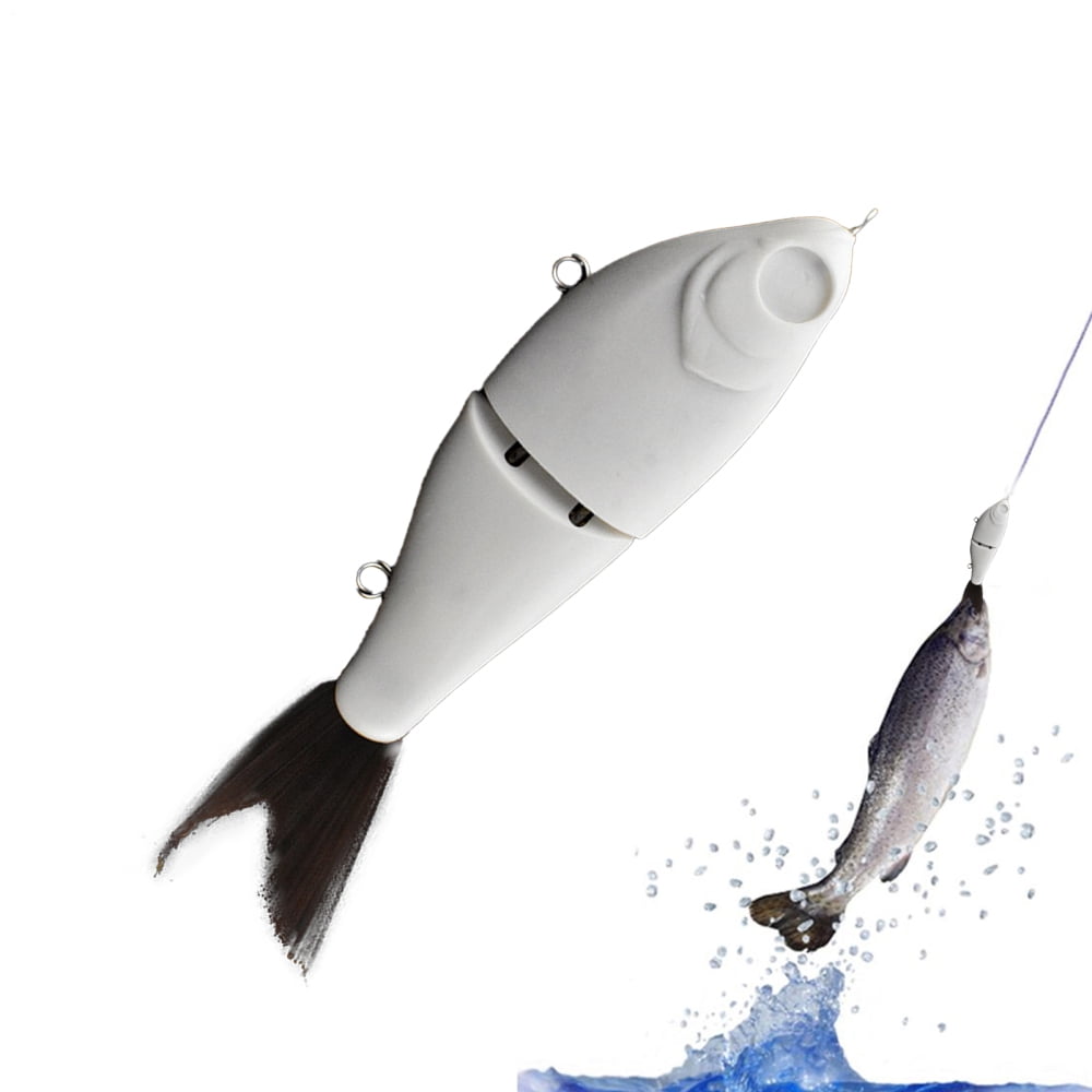 Ksruee Unpainted Fishing Lures 2 Segments Glide Bait Soft Tail ...