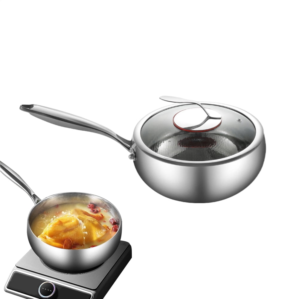 Ksruee Wok Pan Induction Cooking Pan with Lid Titanium Coating Quick ...