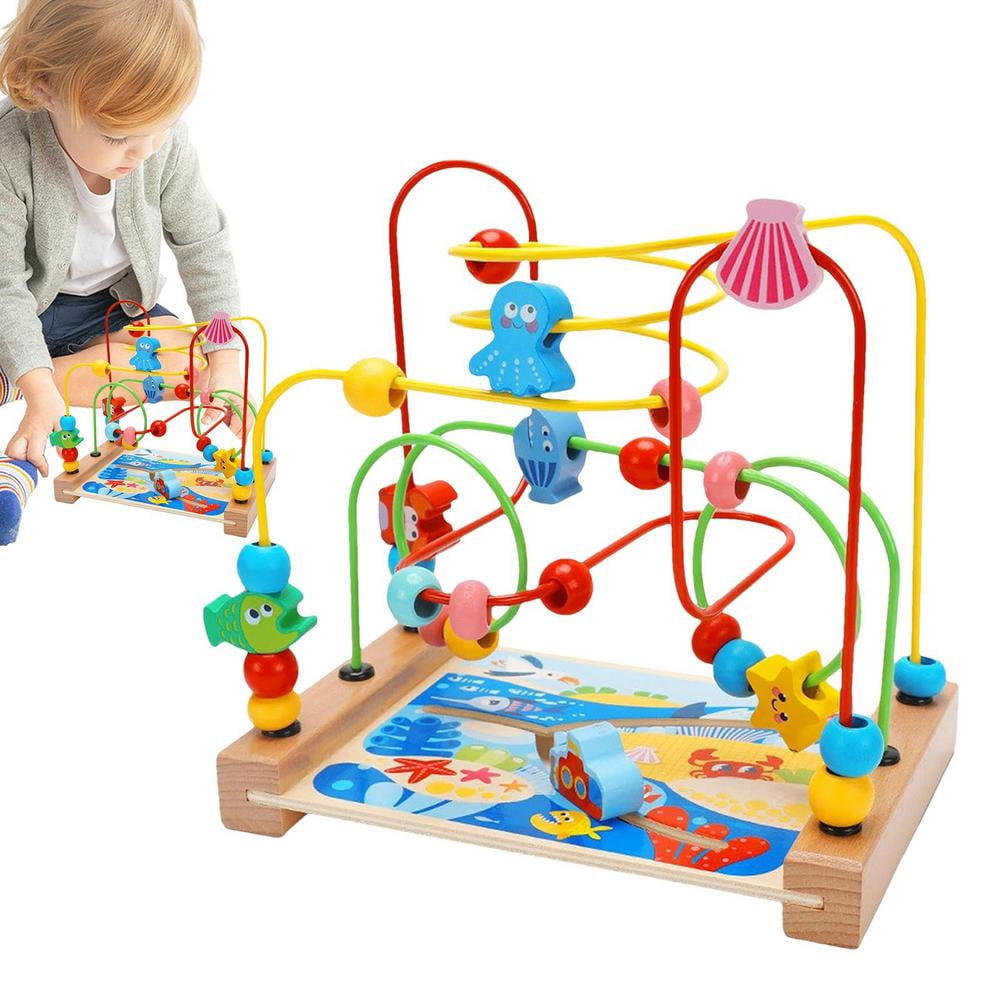 Ksruee Wooden Bead Maze Toys for Toddler Toys Bead Wooden Maze Toddler ...