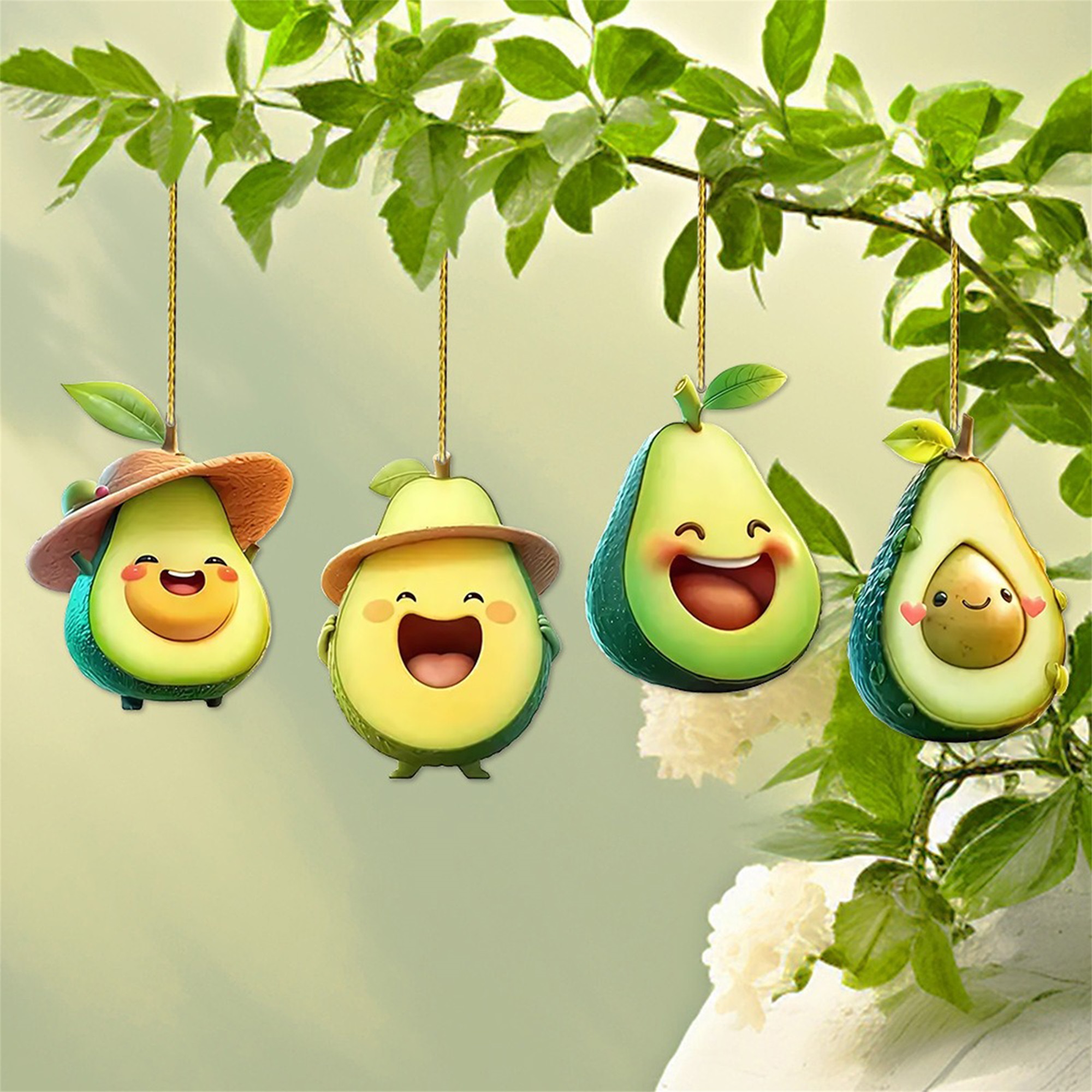 Ksxsiy Cute Avocado Ornaments,Cartoon Hanging Decorations for Door Wall ...