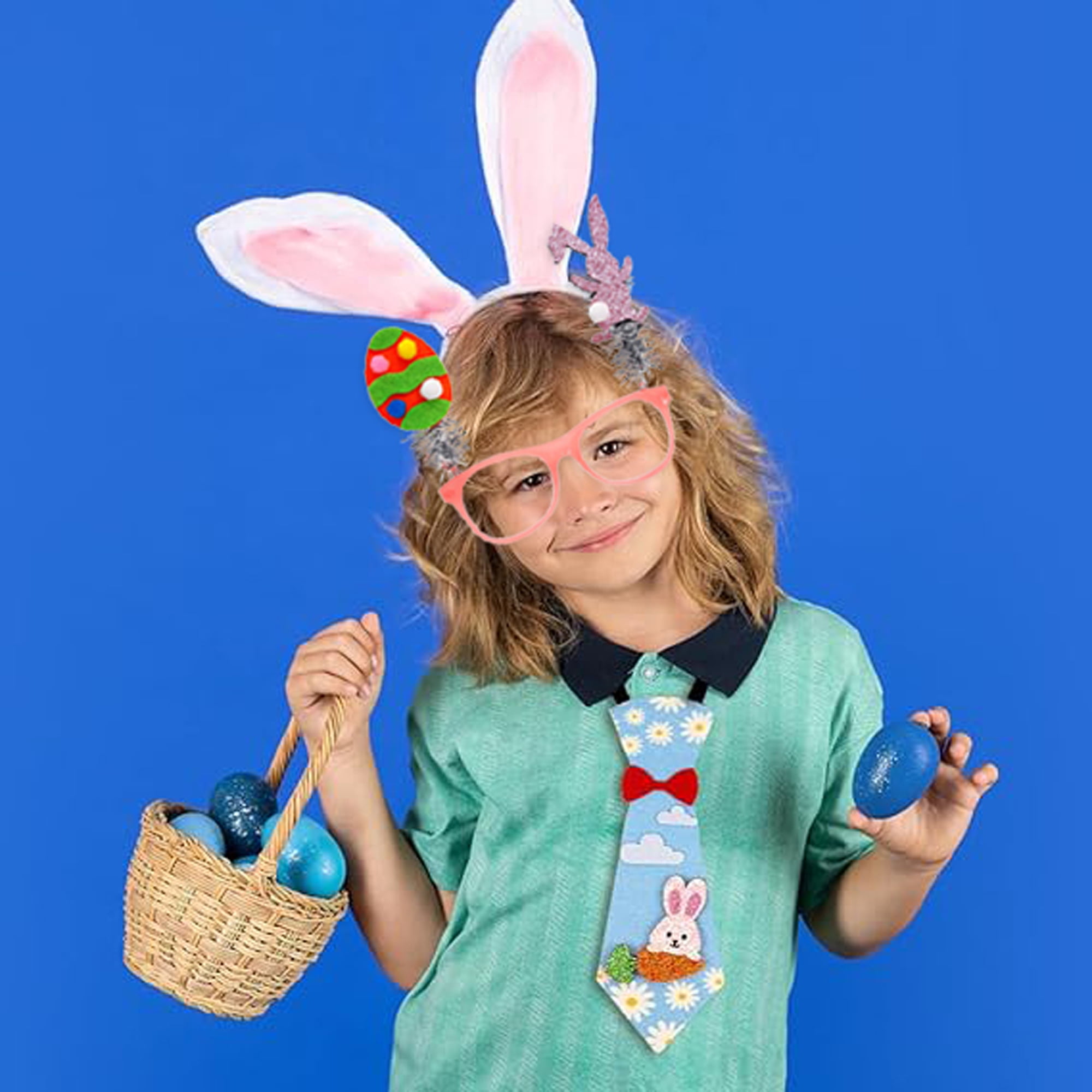 Ksxsiy Easter Party Decorations Easter Glasses Frame Easter Bunny Photo ...