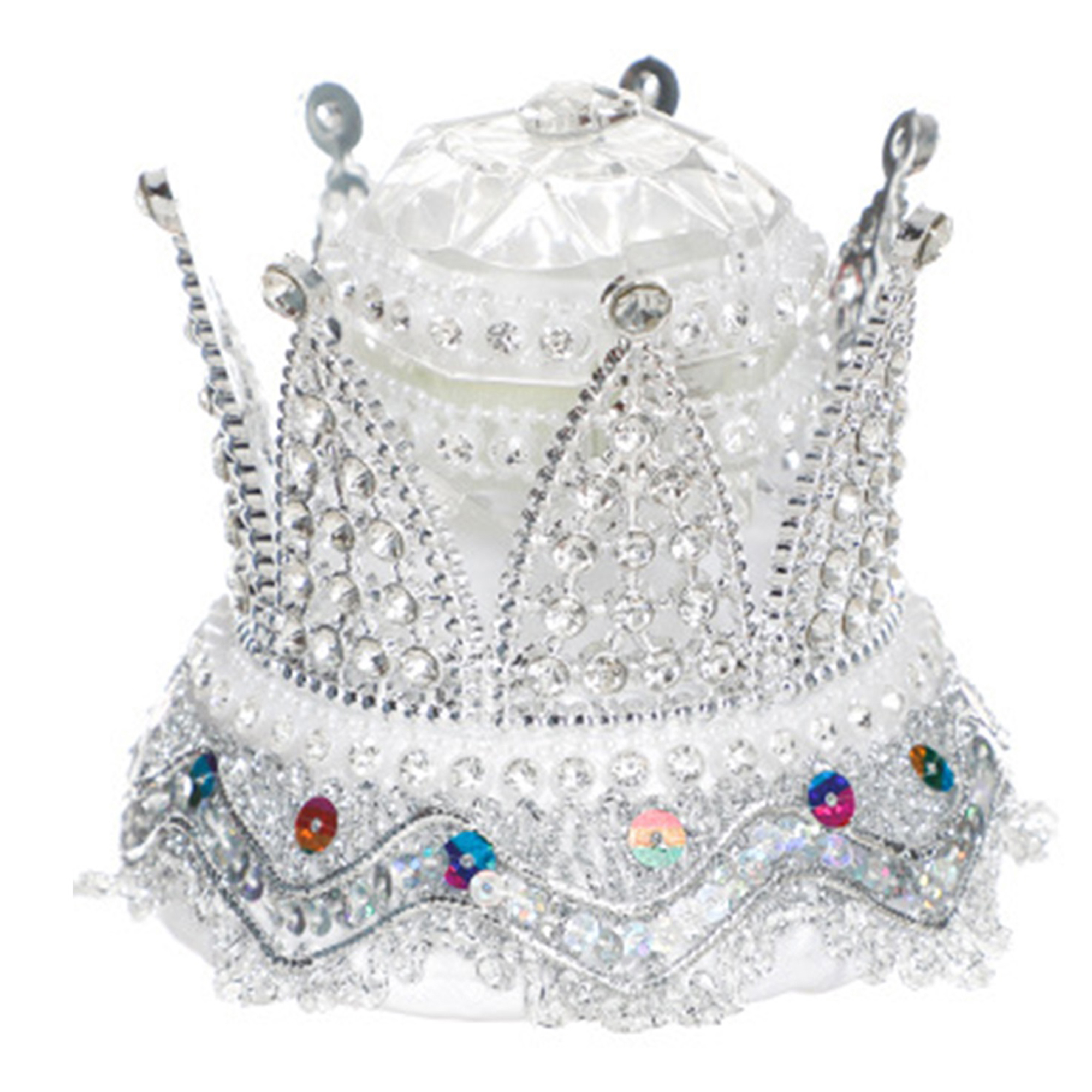 Ksxsiy Wedding Ring Bearer Box Sparkling Rhinestone Crown Shape Promise ...