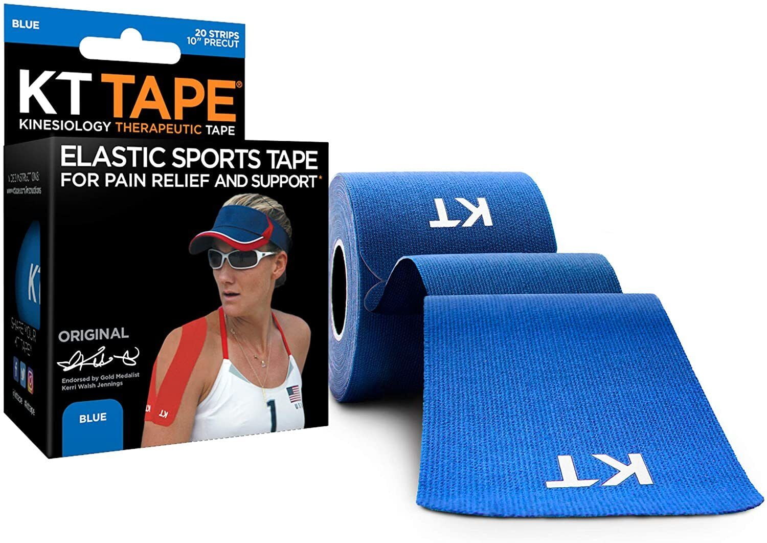 Kt Tape Blue Original Precut Cotton Kinesiology Tape, 20 Ea, 2 Pack - Walmart.com