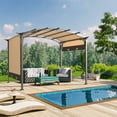 Ktaxon 10.8' x 8.8' Patio Gazebo Pergola, Dark Metal with Adjustable ...