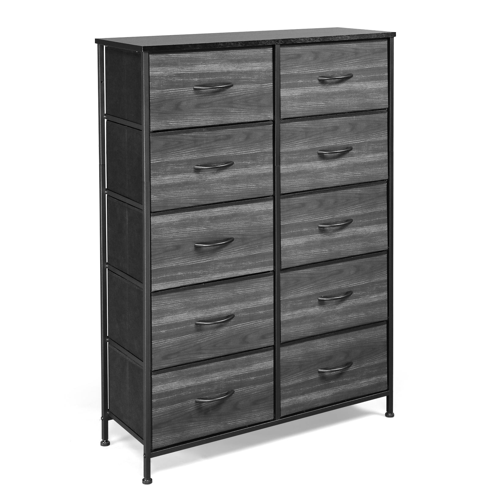 Ktaxon 10-Drawer Wide Dresser, Chest of Drawers Storage Tower Organizer ...