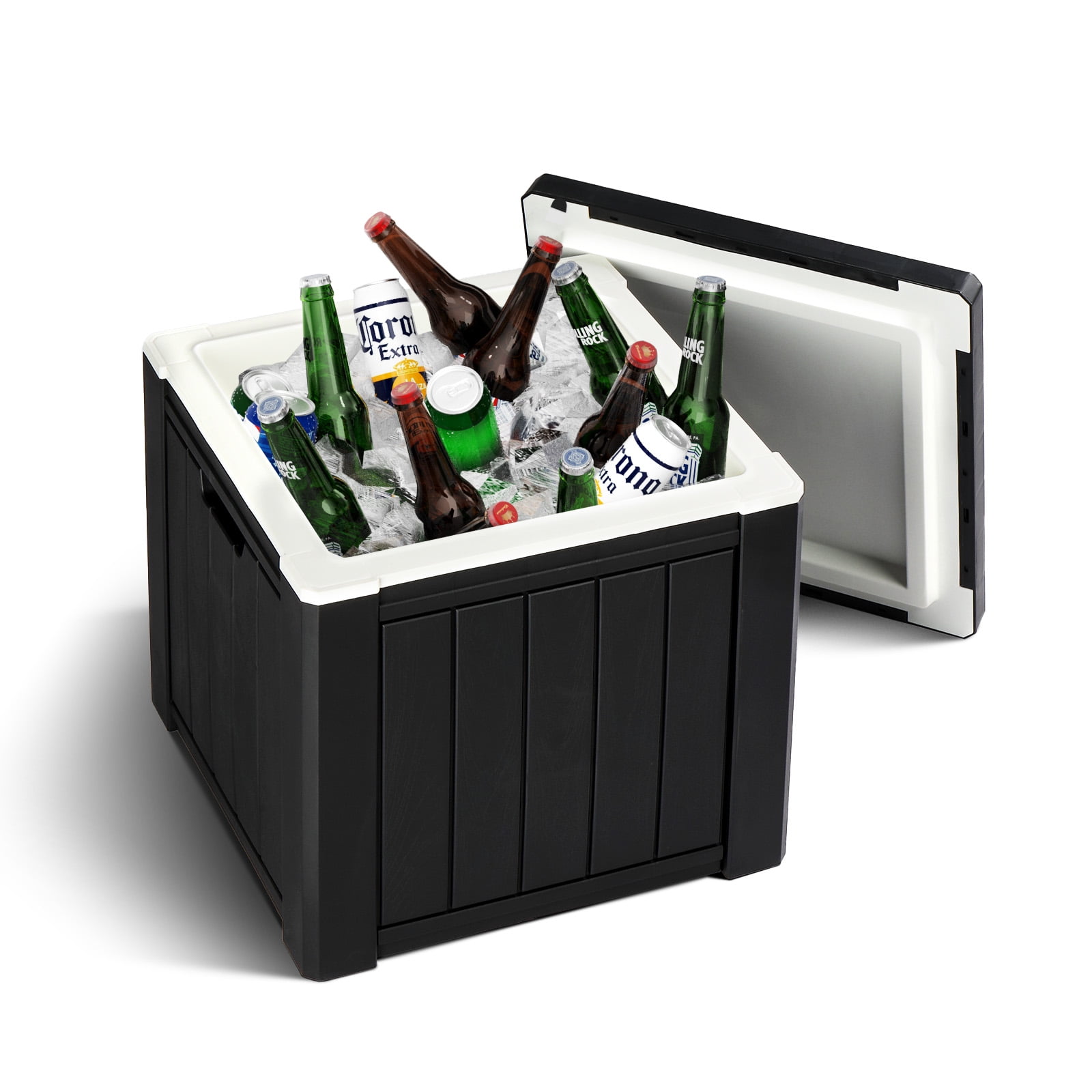 Ktaxon 10 Gallon Outdoor Cooler Table, Protable Ice Bucket Side Table ...