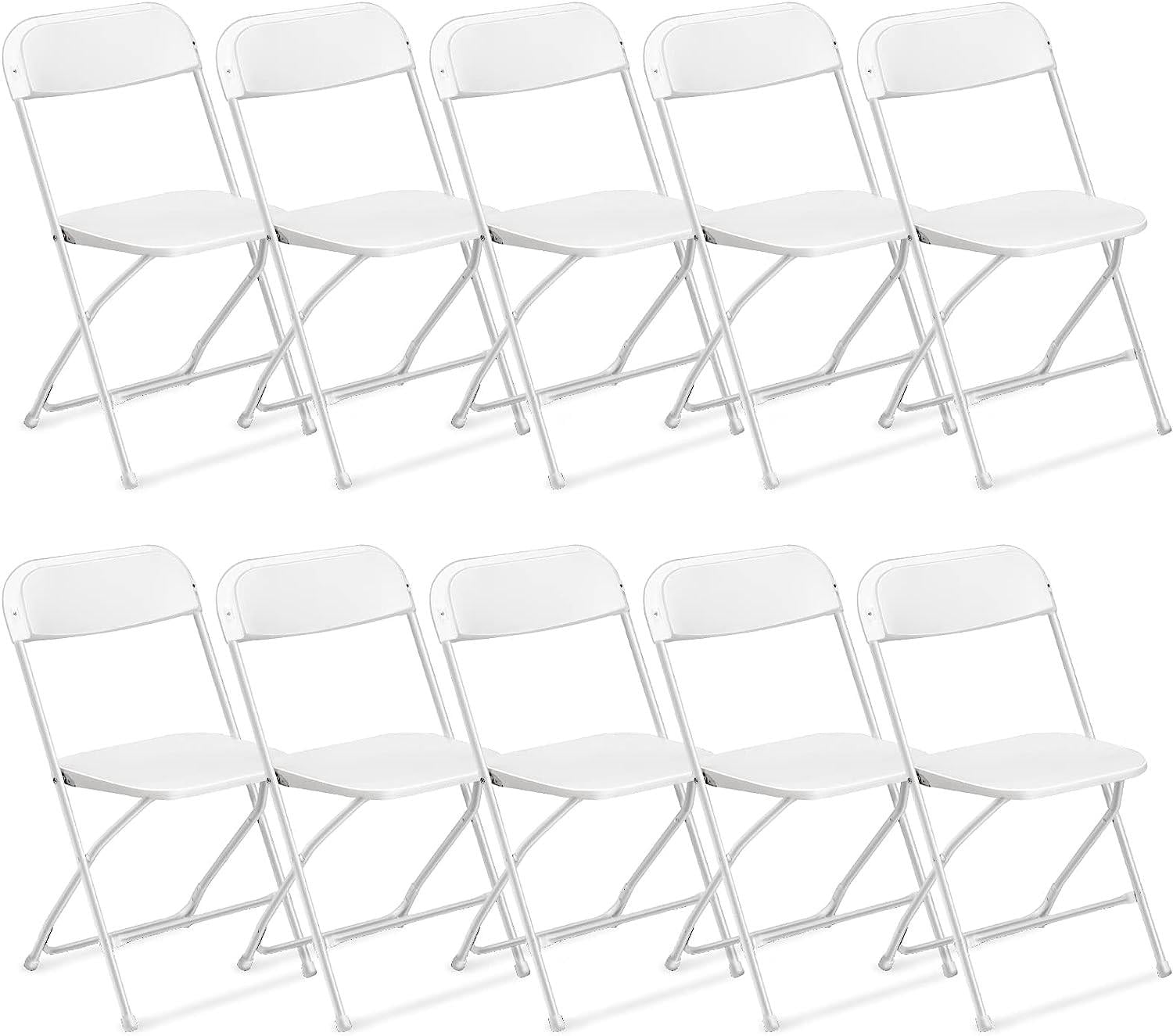 Ktaxon 10 Pack Commercial Plastic Folding Chairs Stackable Wedding ...