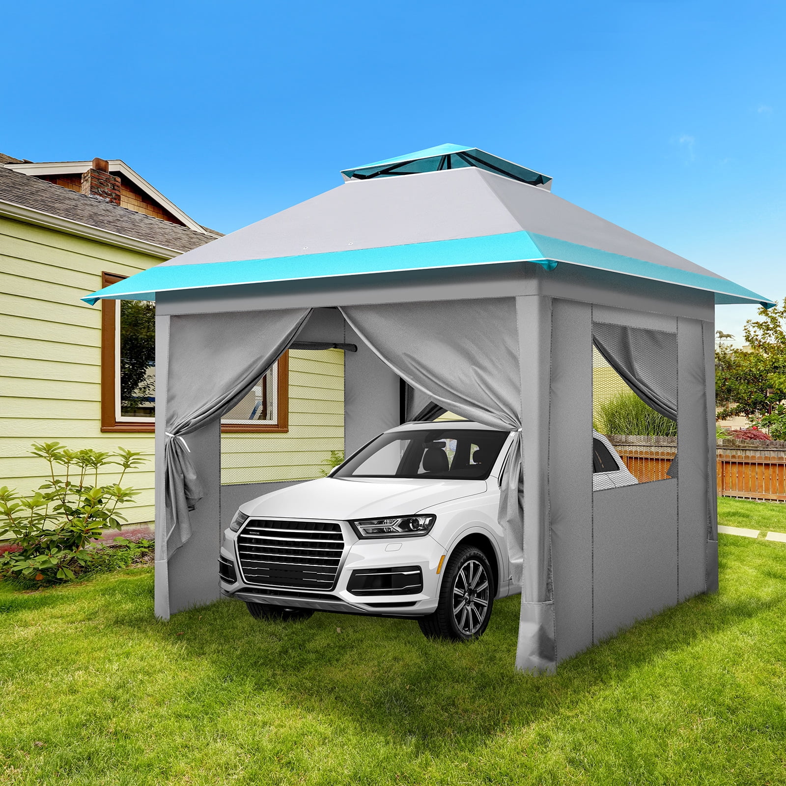 Ktaxon Easy Outdoor 10ft Pop-up Canopy Gazebo Tent with 4 Removable ...